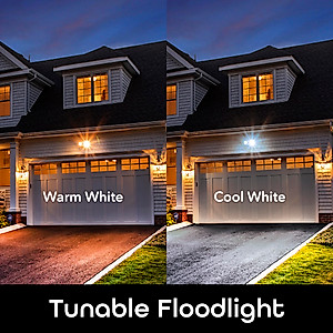 Geeni LUX Smart Floodlight, White – Outdoor 2700K-6500K Dimmable LED Bulb, E26, PAR38, 11W, 1000 Lumens – No Hub Needed - Compatible with Alexa, Google Home, Requires 2.4 GHz WiFi, 2 Pack