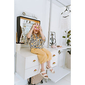 Stargallery 6 Pieces Cute Cartoon Shape Knobs for Furniture Soft Rubber Knobs for Cabinet Drawer Dresser Closets Organizer Desk Box Bookcase (Red, Rainbow)