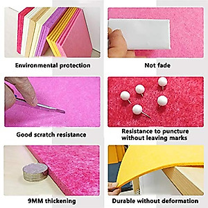 Wall decoration Creative Felt Board, self-Adhesive Cork Board Photo Wall, DIY Children's Room Message Board (24.4x40.2 in)