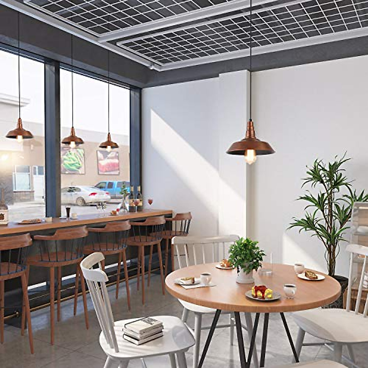 LNC Pendant Lighting for Kitchen Island Farmhouse Bran Hanging Fixtures with Rustic Finish Fit in Bedroom, Foyer, Hallway, 10.2”W*7”H, A0190702, Brown