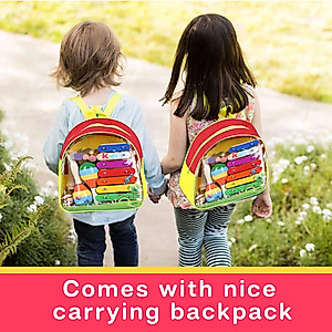 Smarkids Toddler Musical Instruments Toys Premium Accurately Tuned Percussion Musical Instruments for Kids Children Educational Toy Set for Boys& Girls with Xylophone Flute Tambourine Maraca Backpack