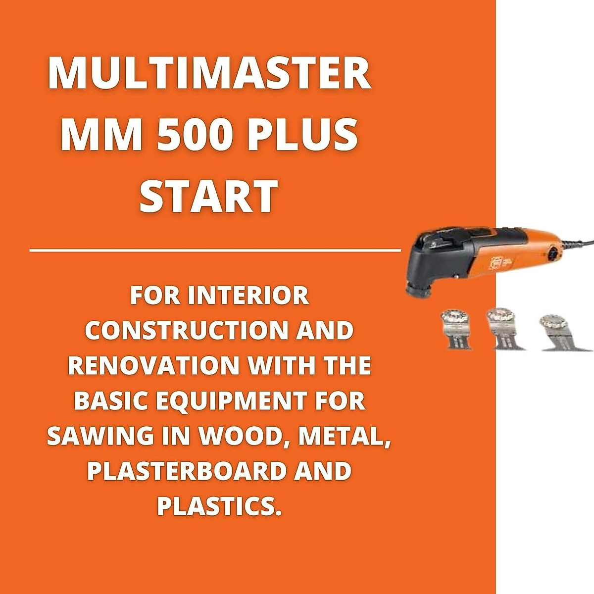 Fein MultiMaster MM300 Plus Start Oscillating MultiTool Set with QuickIn and Metal Drive Head for High Load Capacity - 250 W, StarlockPlus Tool Mount - 72297264090