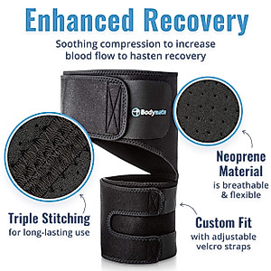 Bodymate® Hip Brace, Sciatica Pain Relief Devices - SI Belt/Sacroiliac Belt | Compression Wrap for Thigh, Hamstring, Joints, Arthritis, Pulled Muscles, Hip Pain | For Men & Women (Medium, Hip 32-44")
