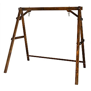 Outvita Porch Swing Stand, 67" Wooden Swing Frame with Extra Bottom Connection Board and Stable A Frame for Patio, Porch, Backyard 600lbs Capacity
