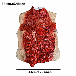 EJWCIG Bloody Intestine Torso Chest Fake Dead Body Creepy Horro Zombie Scary Halloween Decorations Cosplay Props Costumes (Style A)