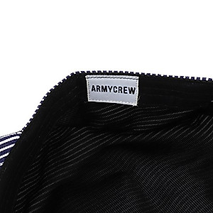 Armycrew Denim Blue Stripe Train Engineer Conductor Cap Fits Infant to Adult 3XL - Blue - 57CM