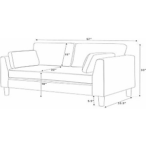 Oadeer Home 57'' Upholstered Loveseat with Pillow Arm