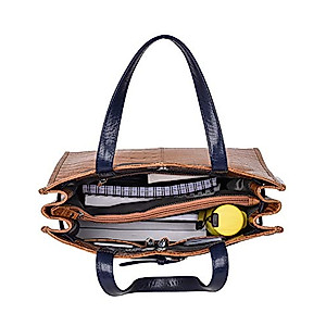 ANTONIO VALERIA Emma Camel Colour Croco Print Premium Leather Top-Handle Tote for Women