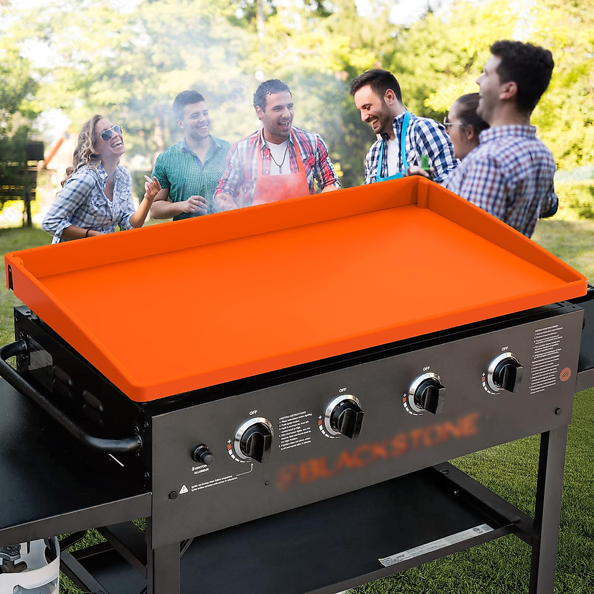 Upgraded Silicone Griddle Cover Mat Full-edge for Grill 36" Blackstone, Top Edges,Heavy Duty Food Grade Blackstone Accessories Reusable&Durable,Protect from Rust,Insects & Leaves