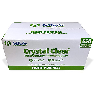AdTech 220-345-5 Hot Glue, 4 Inch Mini Size, Clear, 550 Sticks, 80 Ounce