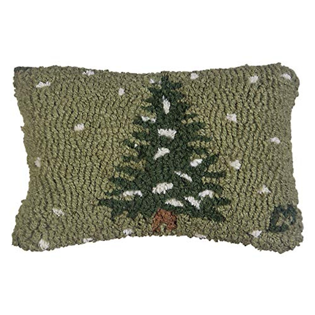 Chandler 4 Corners Artist-Designed Flurries Hand-Hooked Wool Decorative Throw Pillow (8” x 12”)