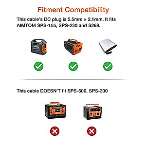 AIMTOM 6.6Ft Heavy Duty Waterproof Solar Male/Female Connector to DC 5.5mm x 2.1mm Solar Panel Adapter Cable for Charging SPS-155 SPS-194 Power Stations, Solar Generators or Rechargeable Battery Pack