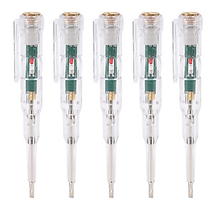 5Pcs Electrical Tester Pen Multi Functional Household Pocket Electricity Circuit Detector with LED Color Light 70-250V Used for Neutral Live Wire Judgment, Line on off Detection