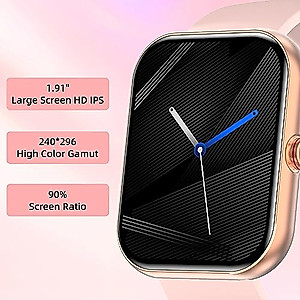 Smart Watches for Women Men with Call, Fitness Tracker 1.91" Touch Screen Fitness Watch with Heart Rate Sleep Monitor, Step Counter SmartWatch for 100 Sport Modes Activity Tracker IP68 Waterproof Pink