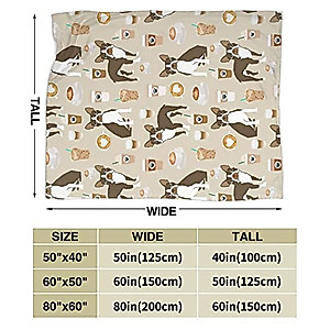 Throw Blanket Soft Flannel Blanket Warm Blankets Brown Boston Terrier Dog Lightweight Tufted Fuzzy Flannel Fleece for All Seasons,Bed Couch/Sofa/Chair,60"x50"