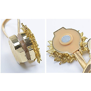 ManFull Curtain Tiebacks,Rhinestone Flower Magnetic Curtain Buckle Tieback Holdback Drape Holder Decor Curtain Holdbacks for Home/Office Window Sheer Drapes Tie Backs Holder Silver