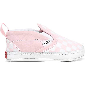 Vans, Infant Slip-On V Crib Sneaker (Blush Pink/True White, 2)