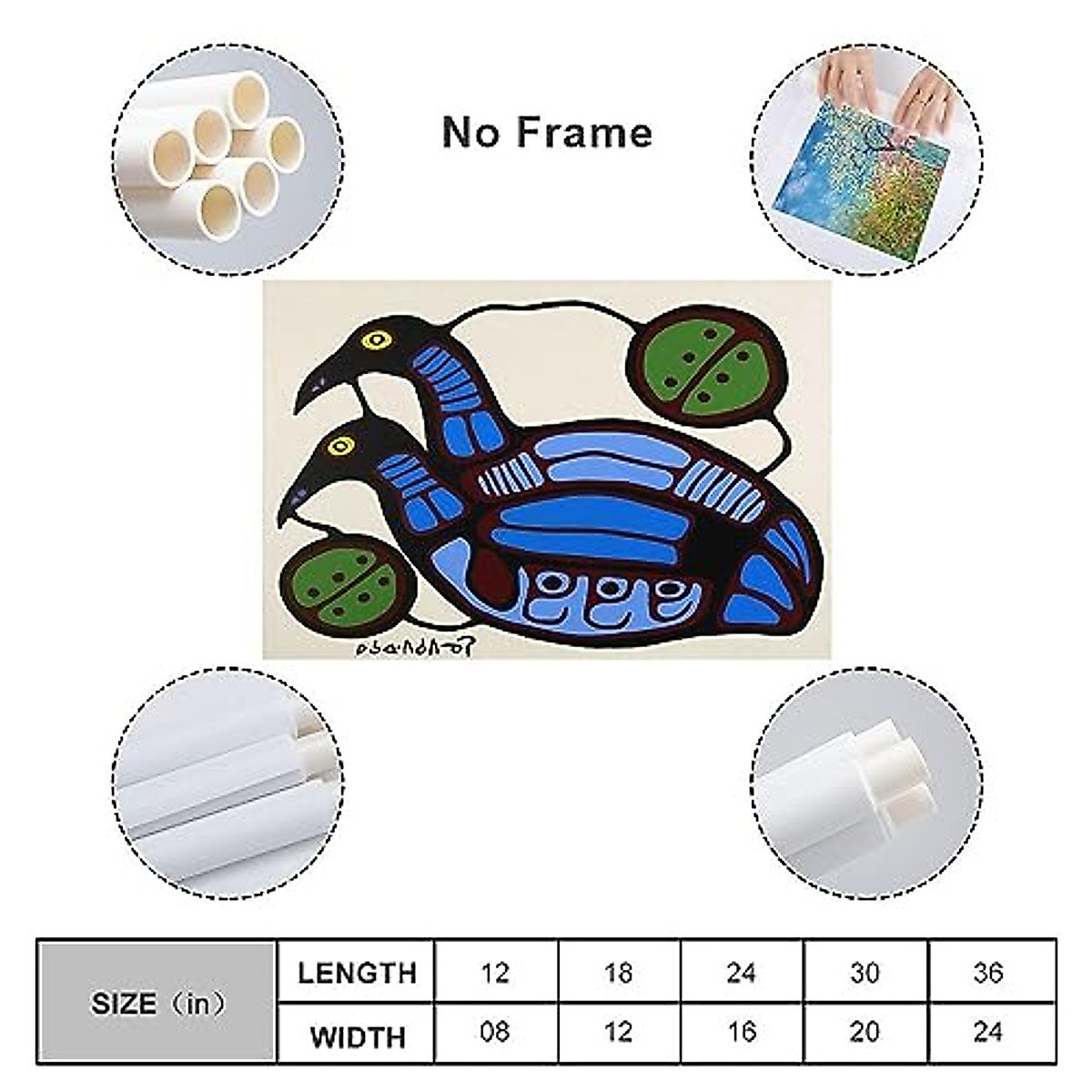 Norval Morrisseau Prints Blue Loons Poster Canvas Art Poster And Wall Art Picture Print Modern Family Bedroom Decor Posters 16x24inch(40x60cm)