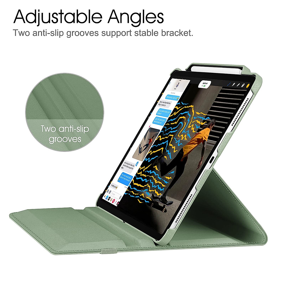 Fintie Rotating Case for iPad Pro 12.9-inch 6th Generation 2022-360 Degree Swiveling Protective Cover with Pencil Holder, Auto Sleep/Wake, Also Fit iPad Pro 12.9" 5th/4th/3rd Gen, Sage Green