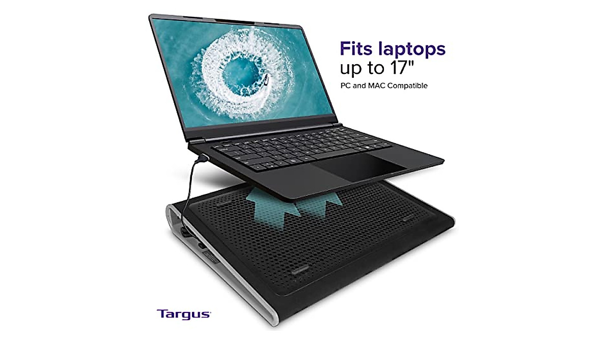 Targus 17-inch Dual Fan Lap Chill Mat - Laptop Cooler & Ergonomic Stand
