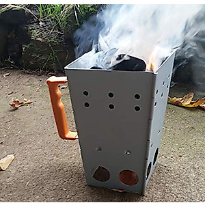 CampMaid Collapsible Charcoal Chimney Starter - Charcoal Starter for Portable Grills, Dutch Ovens, & Camping Stoves - Outdoor Cooking Tools & Accessories - Emergency Preparedness Camping Tool