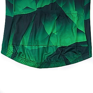 Mens Cycling Jersey Short Sleeves Mountain Bike Shirt MTB Top Zipper Pocket Reflective Green