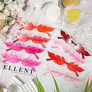 EBOOT 8 Pairs Fire Flame Glasses Rimless Fire Flame Sunglasses for Women Men Summer Beach Wedding Accessory (Bright Color)