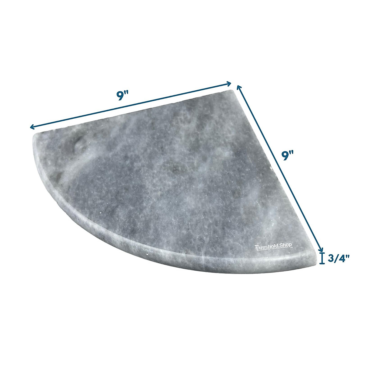 Threshold.Shop 9 Inch Bardiglio Gray Marble Corner Shower Shelf Bathroom Caddy, Wall Mounted Shower Shelf, Classic Flatback Design (2)