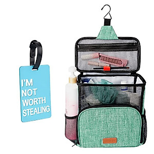 Kadamii Shower Bag for College Dorm, Hanging Portable Mesh Gym Shower Caddy for Women Men, Cruise Travel Bathroom Accessories Must Have Green