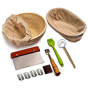 5Rivers Banneton Bread Proofing Basket - Sourdough Proofing Basket - Banneton Proofing Basket Set Of 2 - Bread Making Tools And Supplies - Proofing Baskets For Sourdough Bread Baking - Bread Making