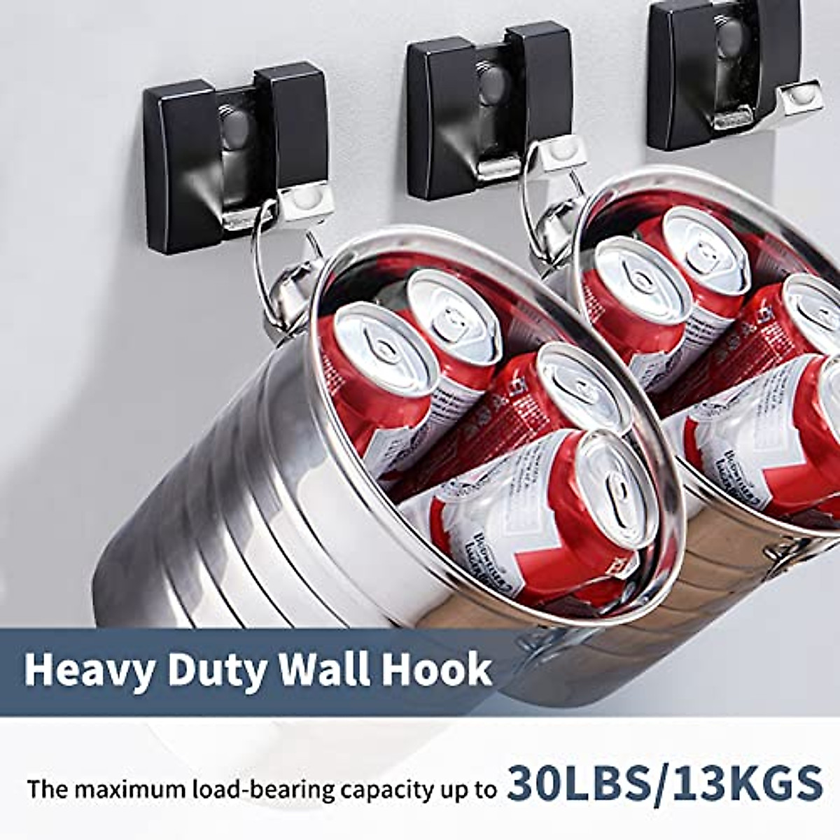 Rise age Folding Hideaway Coat Hooks, Heavy Duty Wall Hooks Retractable Hooks for Hanging Coat, Cup, Clothes, Scarf, Bags, Keys, Hats, Towel (Sliver 3 Pcs)