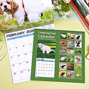 2024-2025 Wall Calendar – 18 Monthly Pooping Dogs Calendar 2024-2025, Jul 2024 - Dec 2025, Funny Dog Calendar Gag Gifts, 11.8" x 23.6" (Open), 11.8" x 11.8"(Closed), Perfect White Elephant Gift Funny