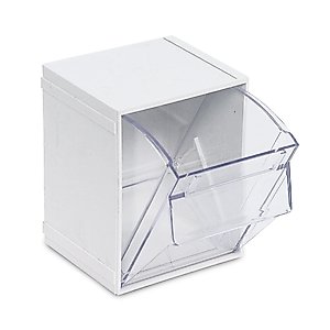 Interlocking Tip Out Bin, 5.25" x 4.75" x 6.25", White