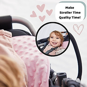 Pramglam Looky Lou Stroller Mirror - See Your Baby's Face on Stroller Walks. Stroller Accessories to Connect & Engage with Baby or Toddler in Pram or Jogging Stroller. Universal Stroller Attachment.