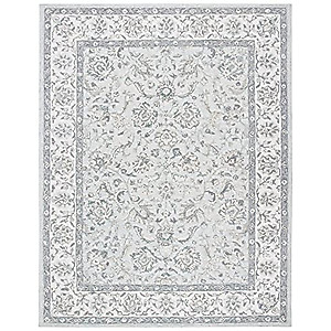 SAFAVIEH Glamour Collection 9' x 12' Light Blue/Ivory GLM628M Handmade Premium Wool Area Rug