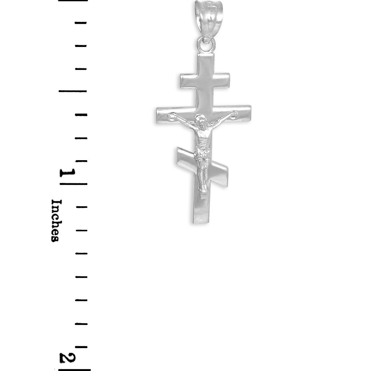 Religious Jewelry Sterling Silver Russian Orthodox Crucifix Pendant