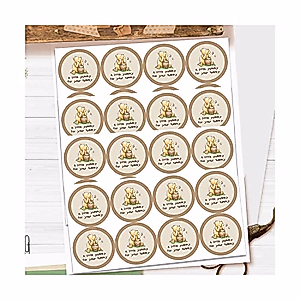 Classic Winnie The Pooh Stickers, A Little Yummy for Your Yummy Stickers, Perfect for Baby Showers, Wedding Favors,Honey Jar, Party Favors 32 PCS