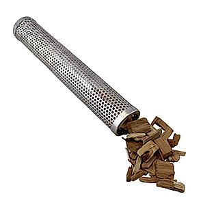 Dependable Industries Inc. Essentials Stainless Steel BBQ Grill Smoker Tube for Wood Pellet Pipe Smoking Meat Box 12" Long Cylinder