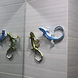 LiffyGift Resin Lizard Wall Decor Animals Craft Sculpture Art Hanging for Indoor Living Room Outdoor Garden Decoration
