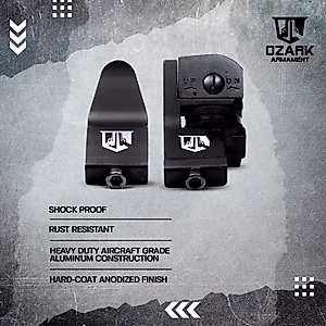 45 Degree Offset Iron Sights Canted Sights 45 Degree Iron Sights Works for Right & Left Hand Offset Iron Sights 45 Degree Backup Iron Sights Picatinny Rifle Fixed Iron Sight Front & Rear Rifle Sights