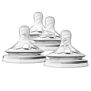 Philips Avent Natural Baby Bottle Medium Flow Nipple, 3M+, 4pack, Flow 3, SCF653/43