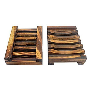 Onwon Hawaii Style Bathroom Accessories Handmade Natural Wood Soap Dish Wooden Soap Holder
