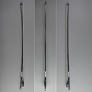 Carbon Fiber Violin Bow 3/4 Size VINGOBOW 100V Advanced Level 69cm Three Quarters Parisian Eyes Ebony Frog Real Mongolian White Horse Hair Warm Clear Tone Straight Smooth Screw Great Flexibility