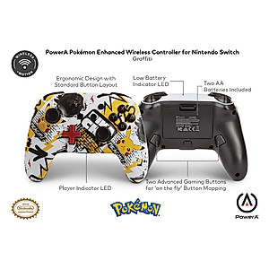PowerA Enhanced Wireless Controller for Nintendo Switch - Pokemon Graffiti - Nintendo Switch