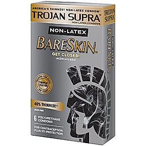 Trojan Supra Non-latex Bareskin Condoms 3 Packs of 6