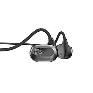 Open Ear Headphone TWS True Wireless Stereo Over-The-Ear Sport Headphone DUCK2 Air Conduction Earphone Blind-Touch-Control Technology (Black/Nickel)