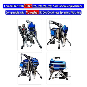 Upgraded Stainless Steel suction hose & Reflux Line Sets,Airless Paint Sprayer Accessories,Compatible with Graco 390 395 490 495 595,Fit for Tongshan T300 500 Airless Spraying/Line Painting Machine