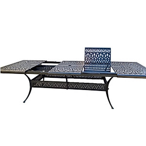 Patioland Grand Tuscany Outdoor Cast Aluminum Powder Coated 11-Piece Dining Set with Extendable 48X132 Table (with 10 Regular Chairs)