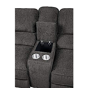 Homelegance Borneo 86" Double Reclining Loveseat (Manual), Chocolate