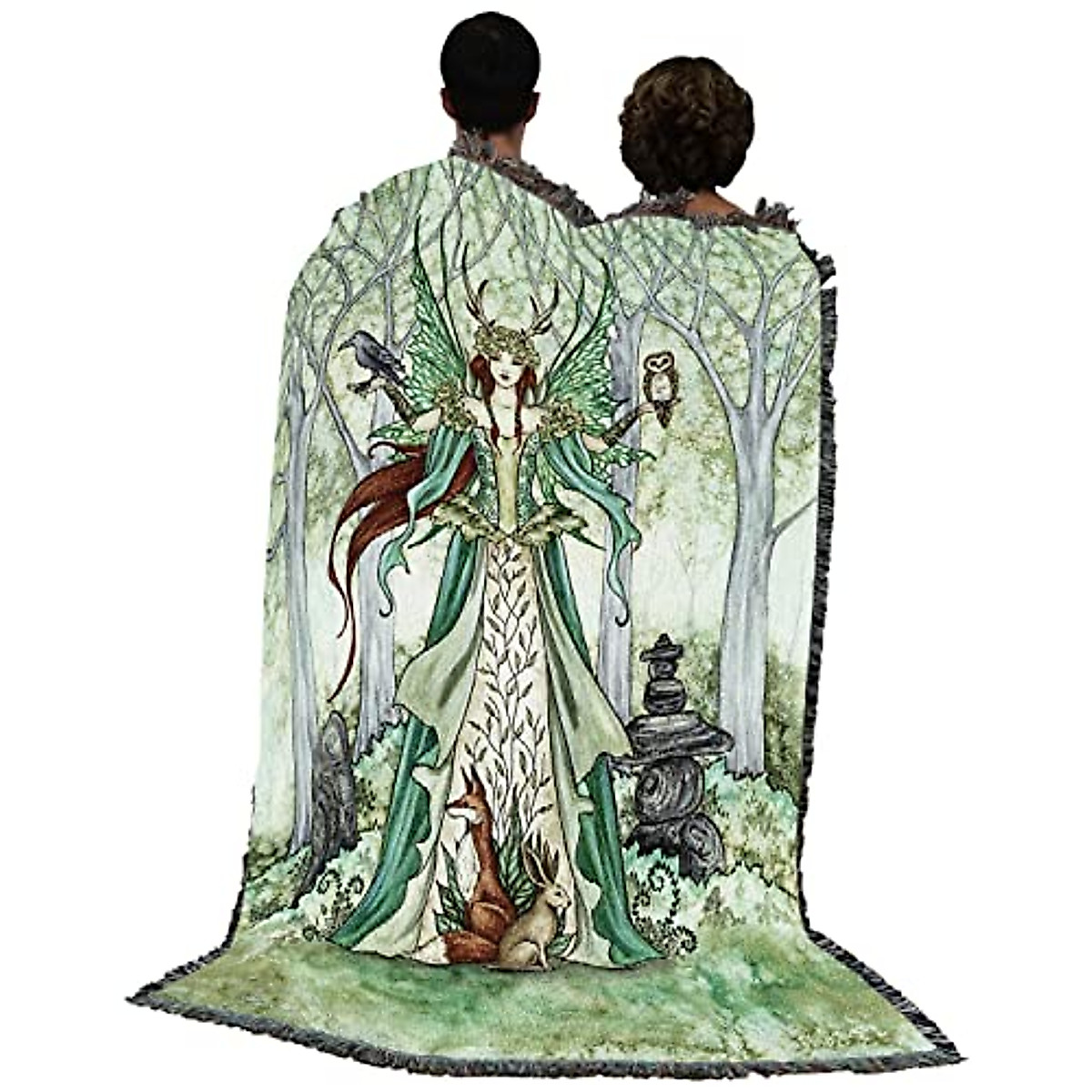 Pure Country Weavers Caretaker Fairy Blanket by Amy Brown - Fantasy Gift Tapestry Throw Woven from Cotton - Made in The USA (72x54)